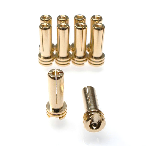 RUDDOG 5mm Gold Low Cooling Head Bullet Plugs (10pcs) - RC MAKER